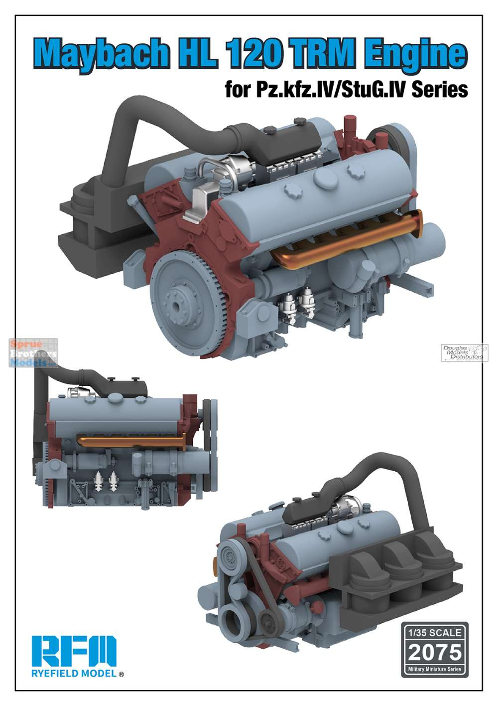 RFMRM2075 1:35 Rye Field Model Maybach HL 120 TRM Engine (for Panzer IV ...