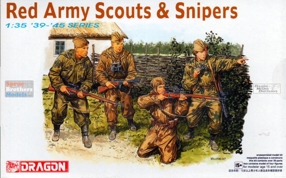 DML6068 1:35 Dragon Red Army Scouts & Snipers Figure Set - Sprue ...