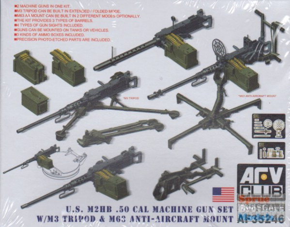 AFV35246 1:35 AFV Club US M2HB .50 Cal Machine Gun Set - Sprue Brothers ...