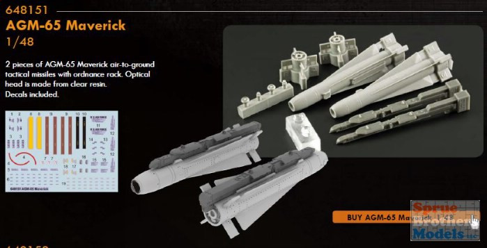 RESRS480192 1:48 ResKit AGM-65 Maverick Missile Set with LAU-117 ...
