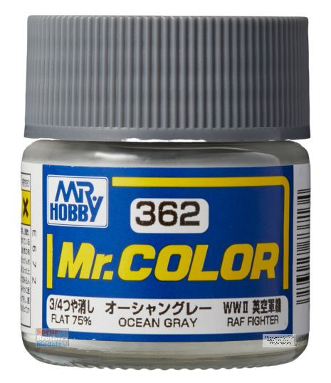 GUNC362 Ocean Gray (flat 75%) - Gunze Sangyo Mr Color Paint Line 10ml ...