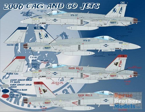 AFD48035 1:48 Afterburner Decals F-18C Hornet VFA-37 Ragin' Bulls OIF ...