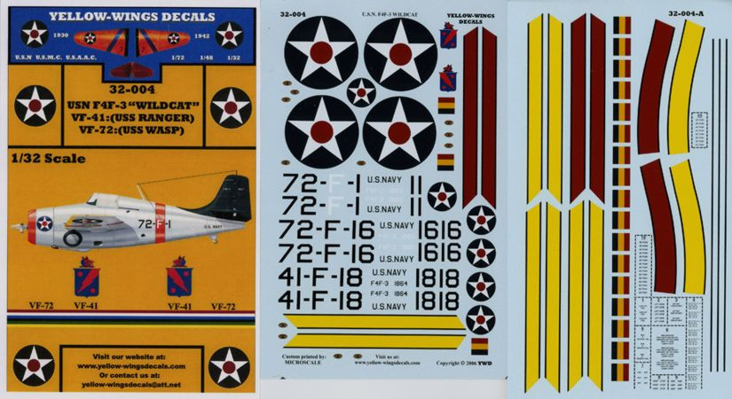 By Manufacturer - By Manufacturer (T-Z) - Yellow Wing Decals - Sprue ...