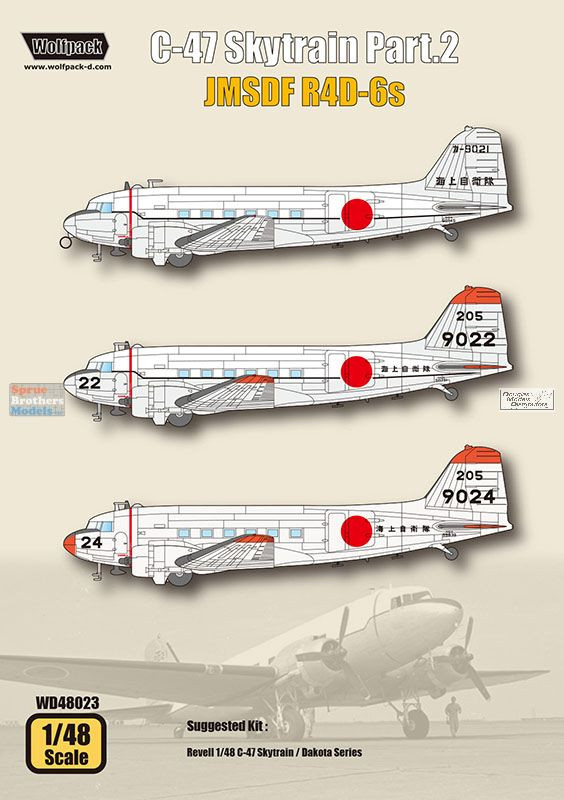 WPDDEC48023 1:48 Wolfpack Decal - C-47 Skytrain Part 2: JMSDF R4D-6s ...