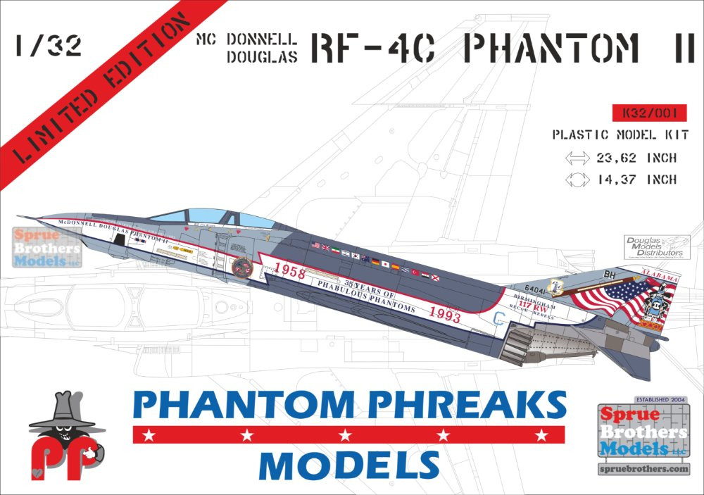 PPDK32001 1:32 Phantom Phreaks Models - RF-4C Phantom II Alabama ANG ...