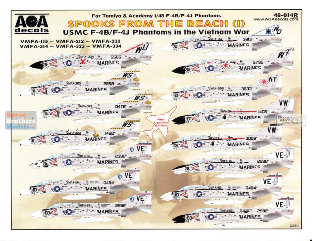 EDUD48093 1:48 Eduard Decals - F-4B Phantom II VF-84 VF-92 VF-121 VF-32 ...