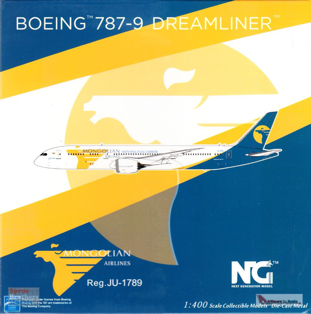 NGM55089 1:400 NG Model Mongolian Airlines B787-9 Reg #JU-1789 (pre ...