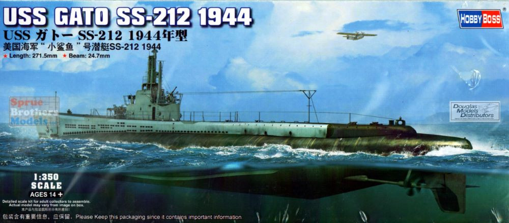 HBS83524 1:350 Hobby Boss USS Gato SS-212 1944 - Sprue Brothers Models LLC