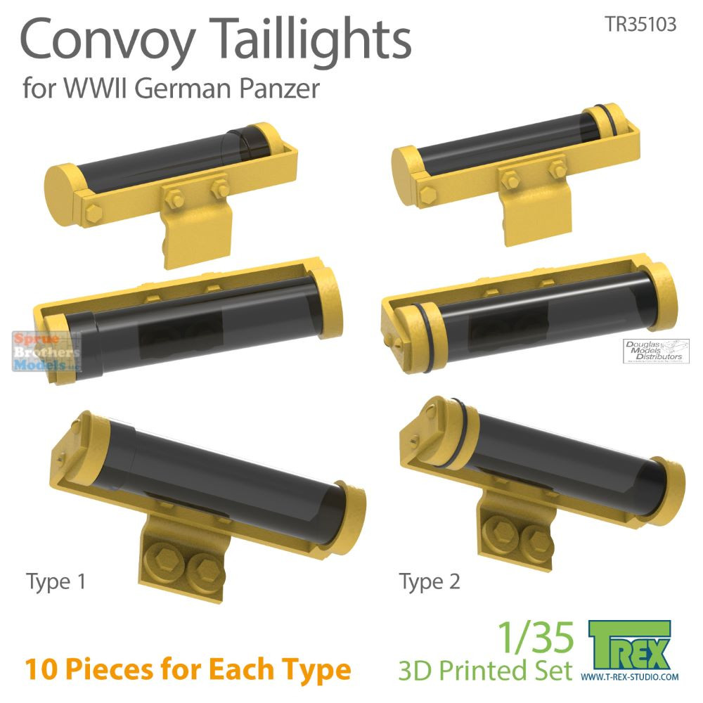 TRXTR35103 1:35 TRex - Convoy Tail Lights for WW2 German Panzer - Sprue ...