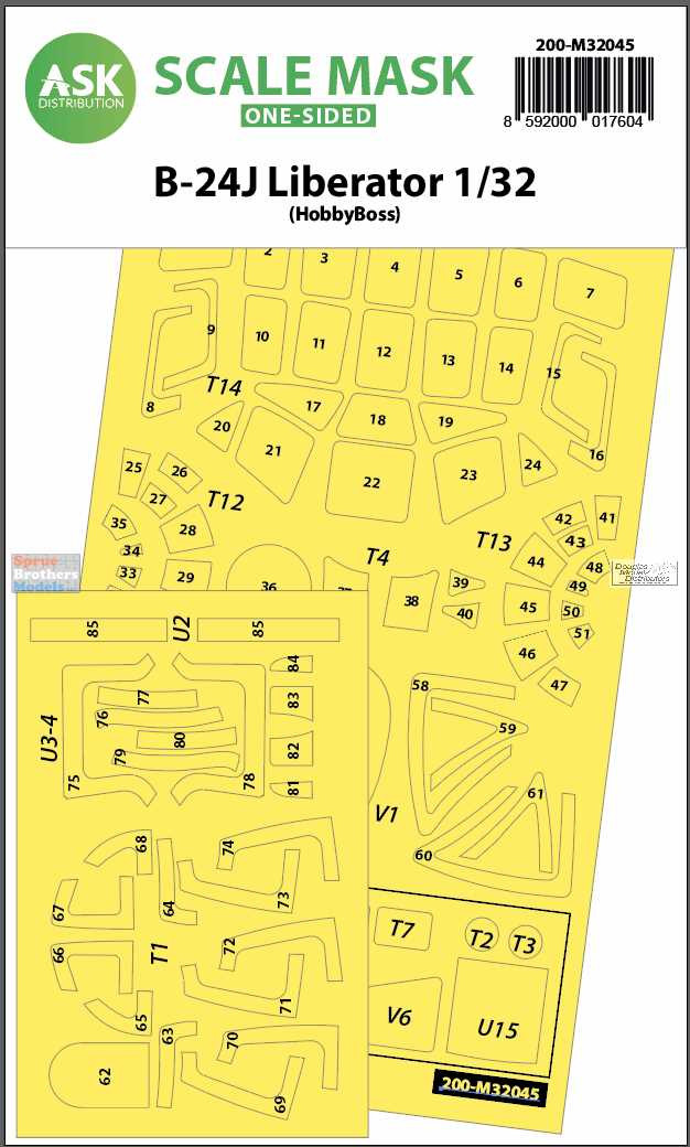 ASKM32045 1:32 ASK/Art Scale Mask - B-24J Liberator (HBS kit) - Sprue ...