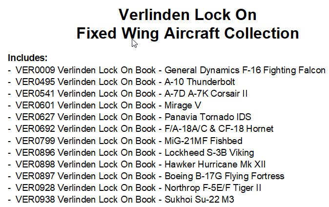 VER-FWC Verlinden Lock On Book - Fixed Wing Aircraft Collection (12 ...