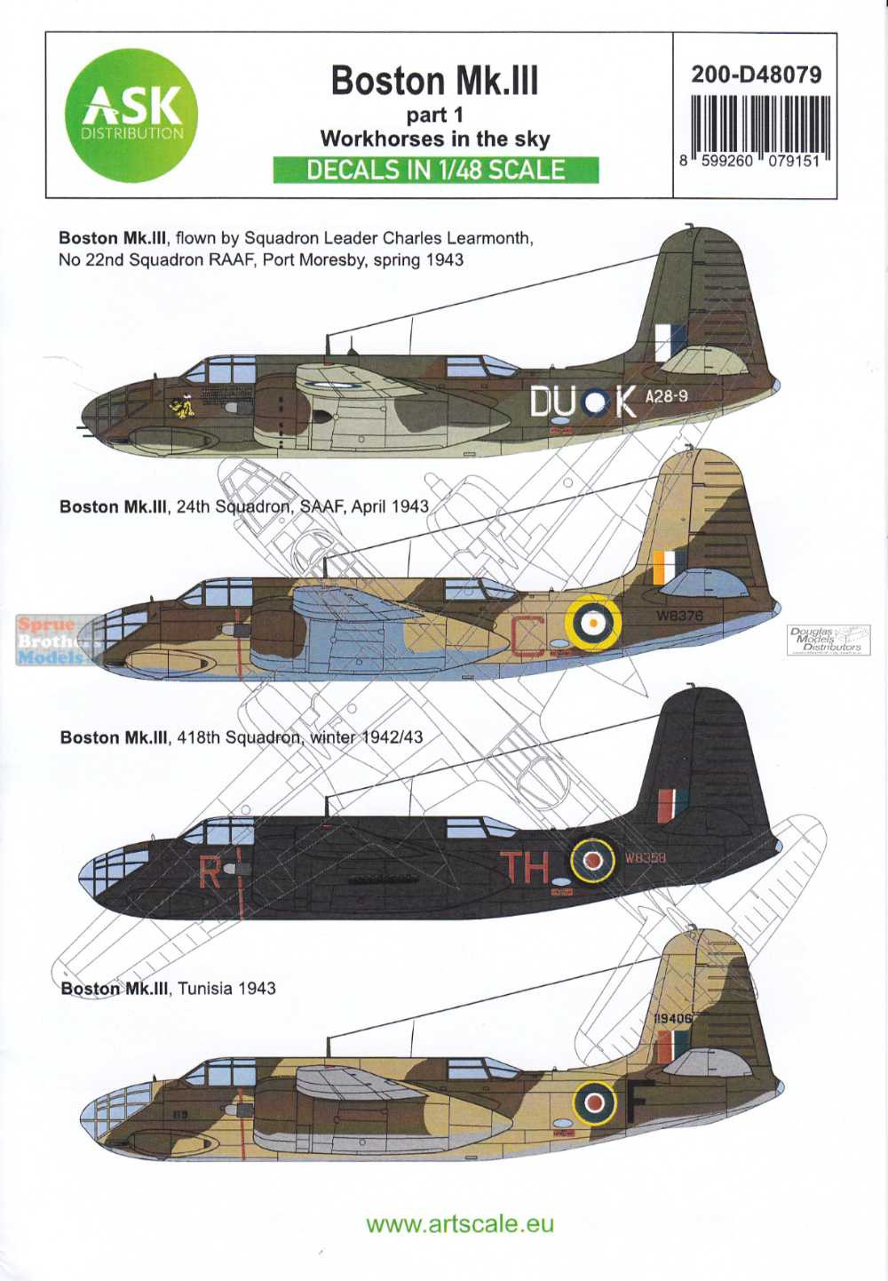 ASKD48079 1:48 ASK/Art Scale Decals - Boston Mk.III Part 1: Workhorses ...