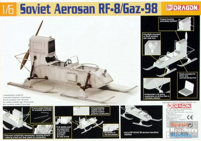 DML75044 1:6 Dragon Soviet Aerosan Rf-8/Gaz-98 - Sprue Brothers Models LLC