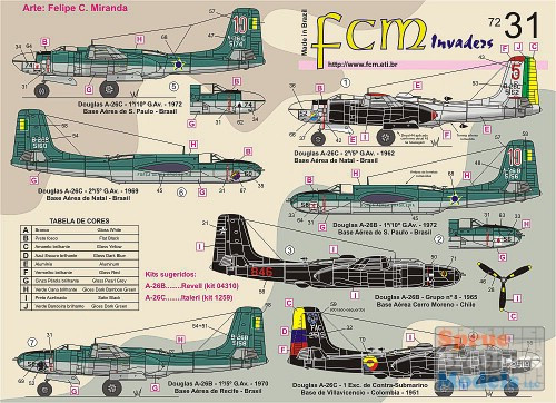 FCM72031 1:72 FCM Decals - A-26 Invaders #72031 - Sprue Brothers Models LLC