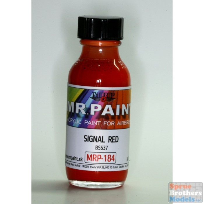 MRP184 MRP/Mr Paint - Signal Red BS537 30ml (for Airbrush only) - Sprue ...