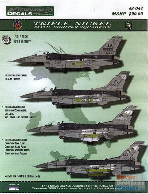 AFD48009 1:48 Afterburner Decals - F-16C Block 50 Falcon Viper East ...