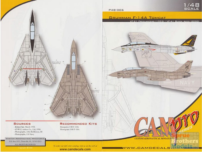 SBD48005 1:48 SB Decals F-14B Tomcat Feisty Felines Pt 2 Bravo! Bravo ...