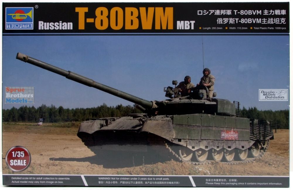 TRUMPETER 09587 Russian T-80BVM MBT, Models - Military - Scale 1:35 ...