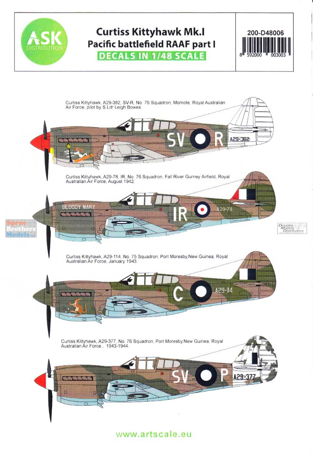 Aircraft - Aftermarket Products - Decals - 1:48 Scale Early Flight to ...