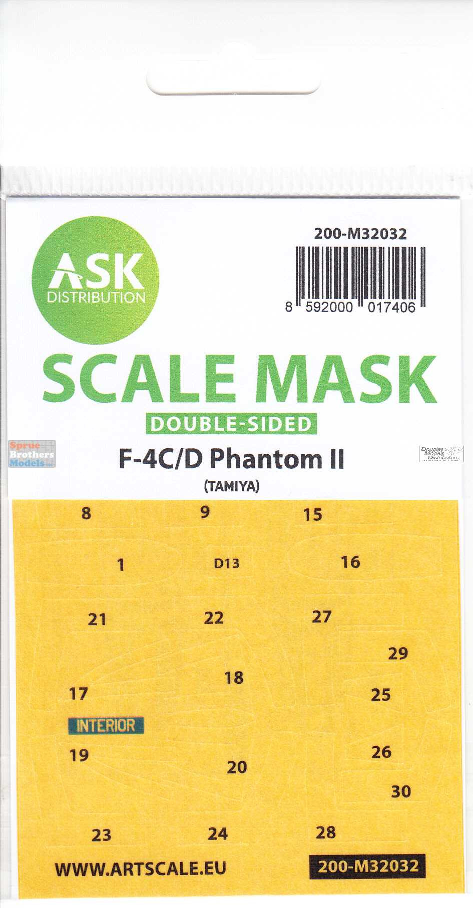 ASKM32032 1:32 ASK/Art Scale Mask [Double Sided] - F-4C F-4D Phantom II ...
