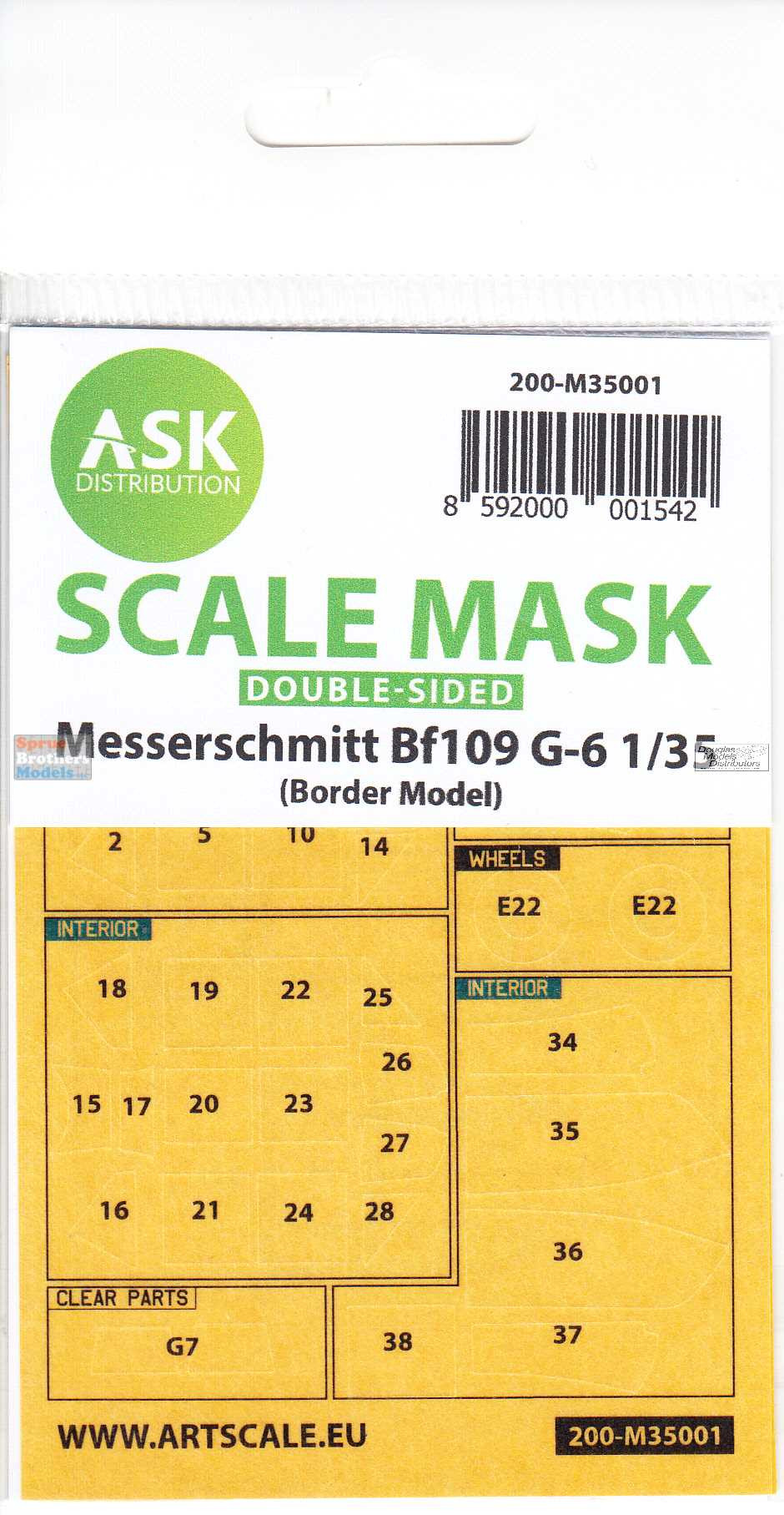 ASKM35001 1:35 ASK/Art Scale Mask [Double Sided] - Bf109G-6 (BDM kit ...