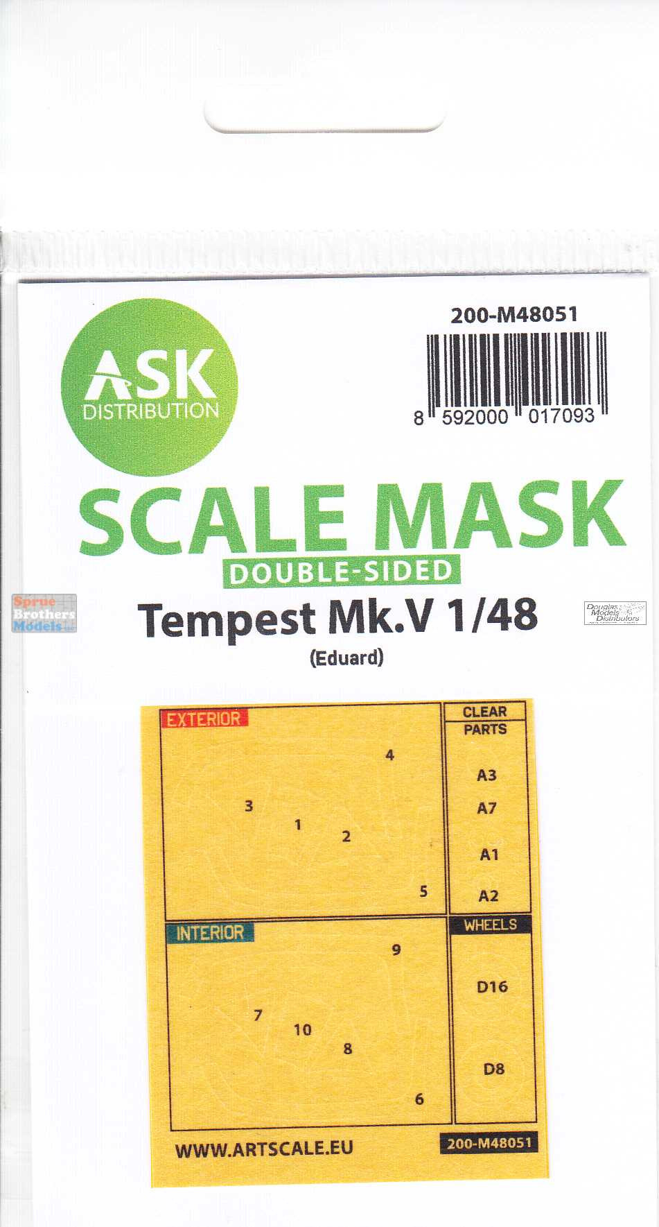 ASKM48051 1:48 ASK/Art Scale Mask [Double Sided]- Tempest Mk.V (EDU kit ...
