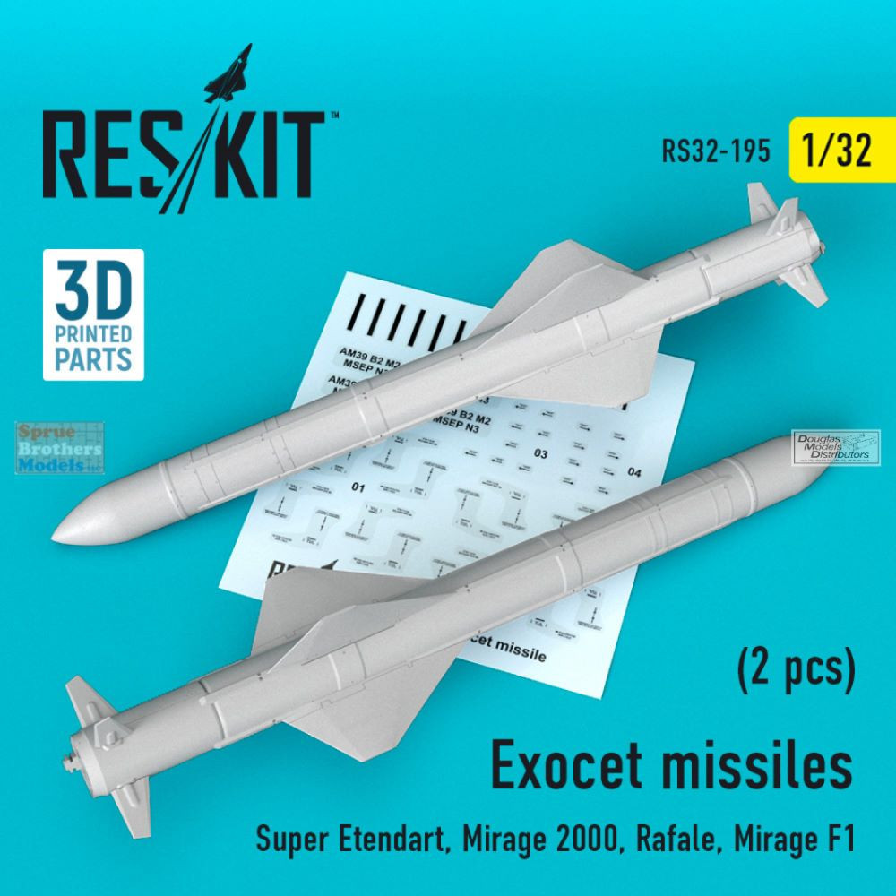 RESRS320195 1:32 ResKit Exocet Missile Set - Sprue Brothers Models LLC