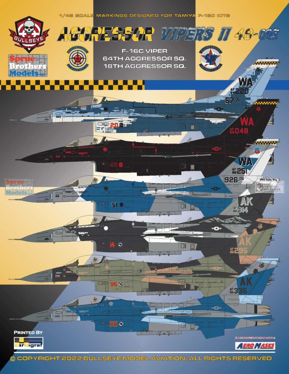 BMA48025 1:48 Bullseye Model Aviation Decals - F-16C Falcon 'Aggressor ...