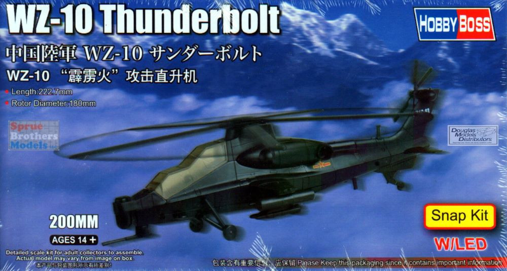 HBS81904 200mm Hobby Boss WZ-10 Thunderbolt Helicopter [Snap Kit with ...