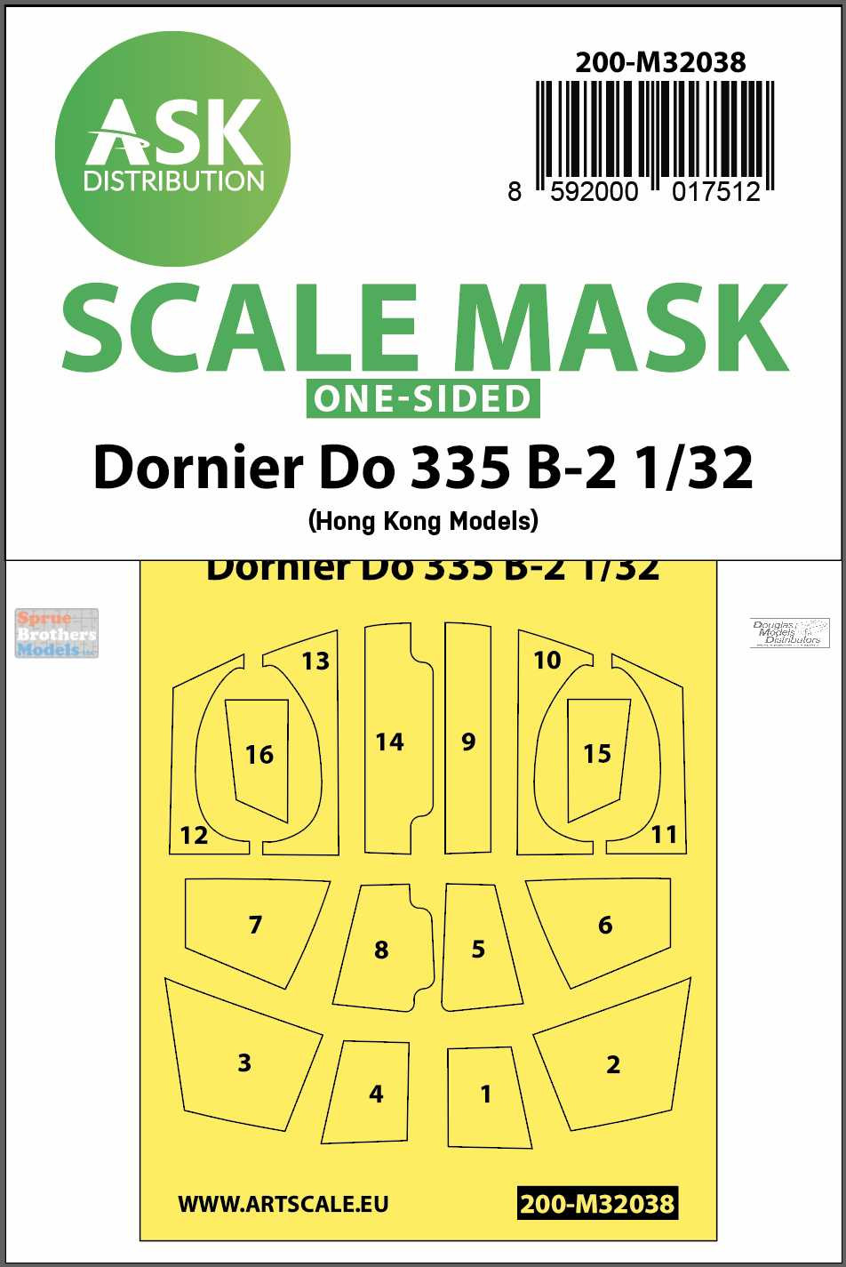 ASKM32038 1:32 ASK/Art Scale Mask - Do335B-2 (HKM kit) - Sprue Brothers ...