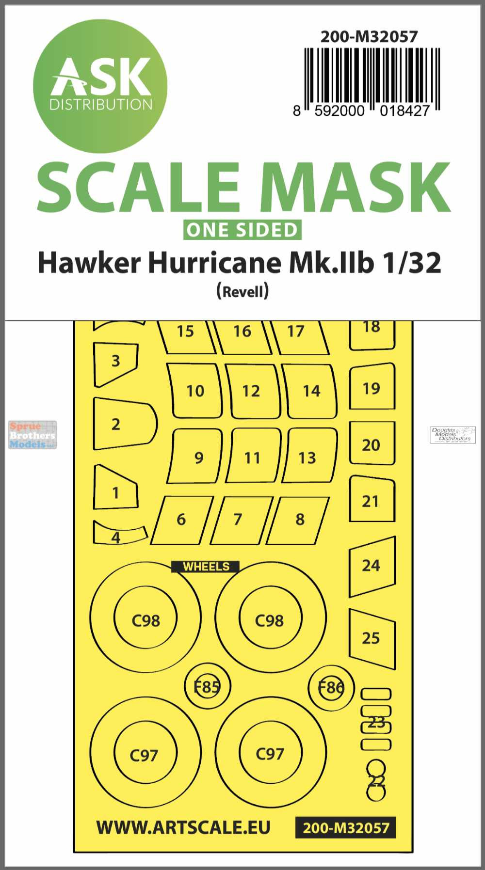 ASKM32057 1:32 ASK/Art Scale Mask - Hurricane Mk.IIb (REV kit) - Sprue ...