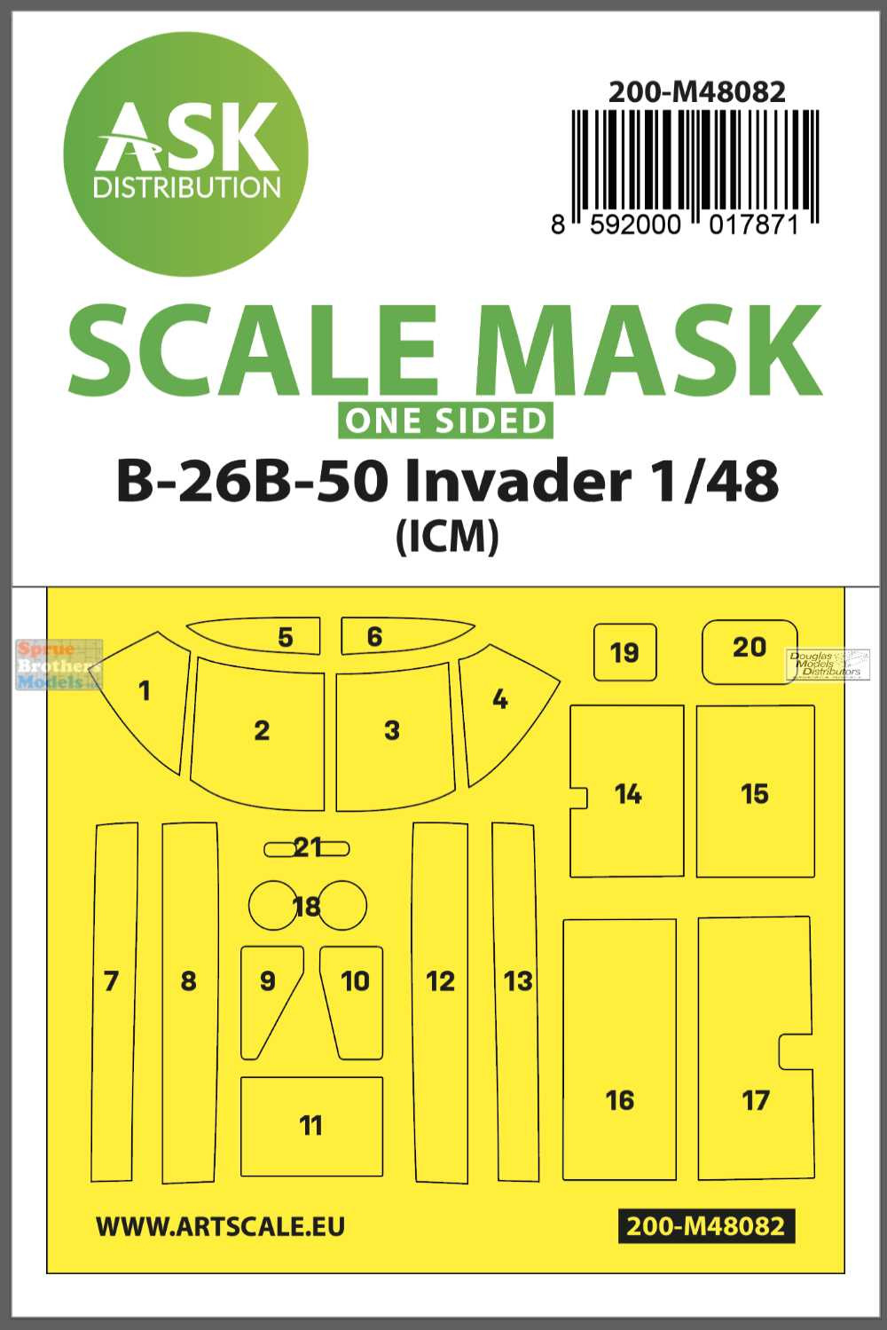 ASKM48082 1:48 ASK/Art Scale Mask - B-26B-50 Invader (ICM kit) - Sprue ...