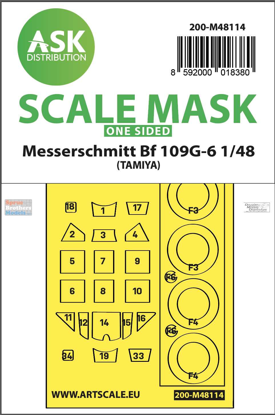 ASKM48114 1:48 ASK/Art Scale Mask - Bf109G-6 (TAM kit) - Sprue Brothers ...