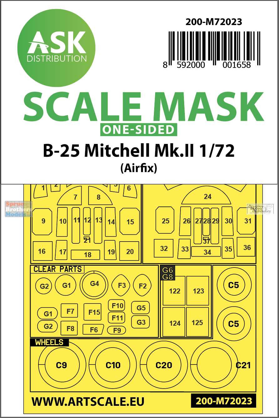ASKM72023 1:72 ASK/Art Scale Mask - Mitchell Mk.II (AFX kit) - Sprue ...