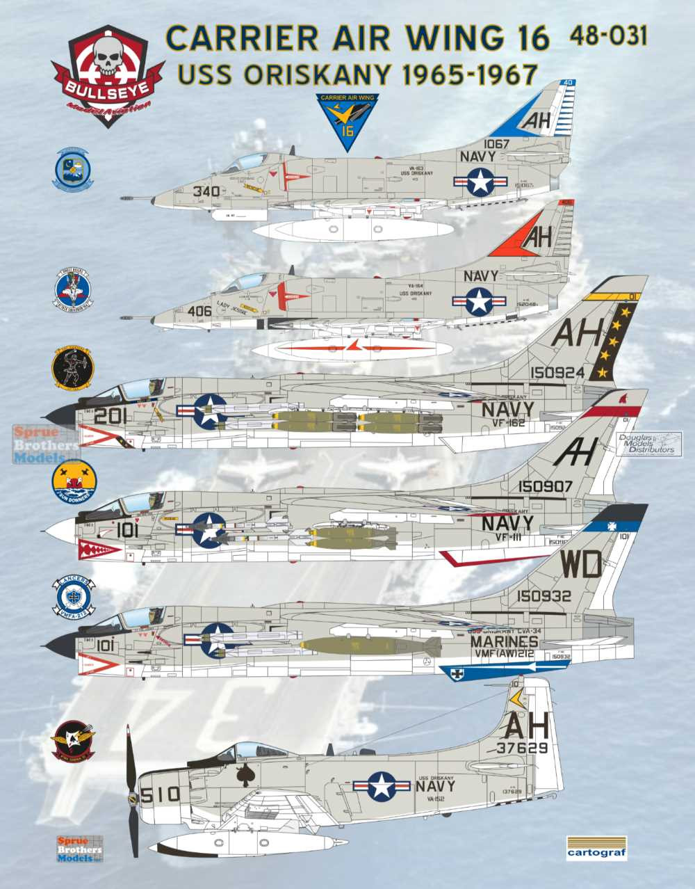 BMA48031 1:48 Bullseye Model Aviation Decals - Carrier Air Wing 16 USS ...