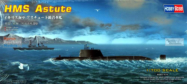 HBS87022 1:700 Hobby Boss HMS Astute Submarine - Sprue Brothers Models LLC