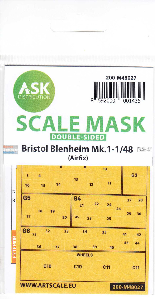 ASKM48027 1:48 ASK/Art Scale Mask [Double Sided] - Bristol Blenheim Mk ...