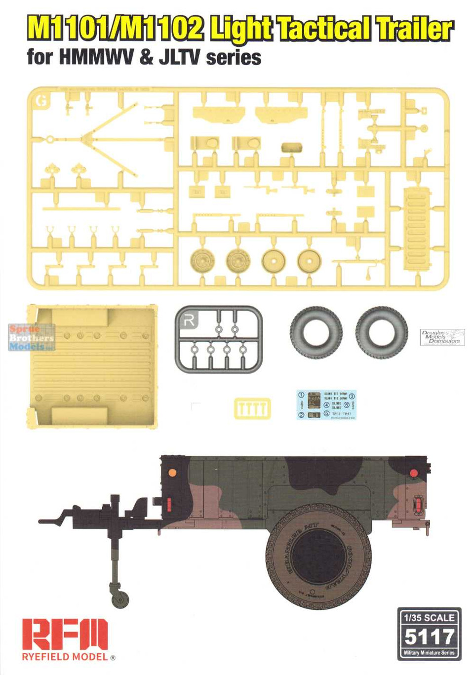 RFMRM5117 1:35 Rye Field Model M1101/M1102 Light Tactical Trailer (for ...