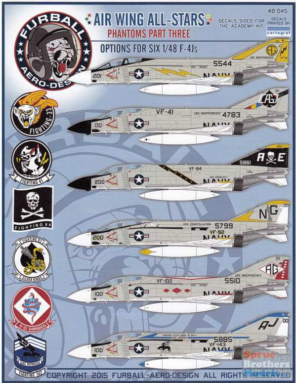 CAMP48005 1:48 CAM Pro Decals - F-4J Phantom II VMFA-451 Warlords 1976 ...