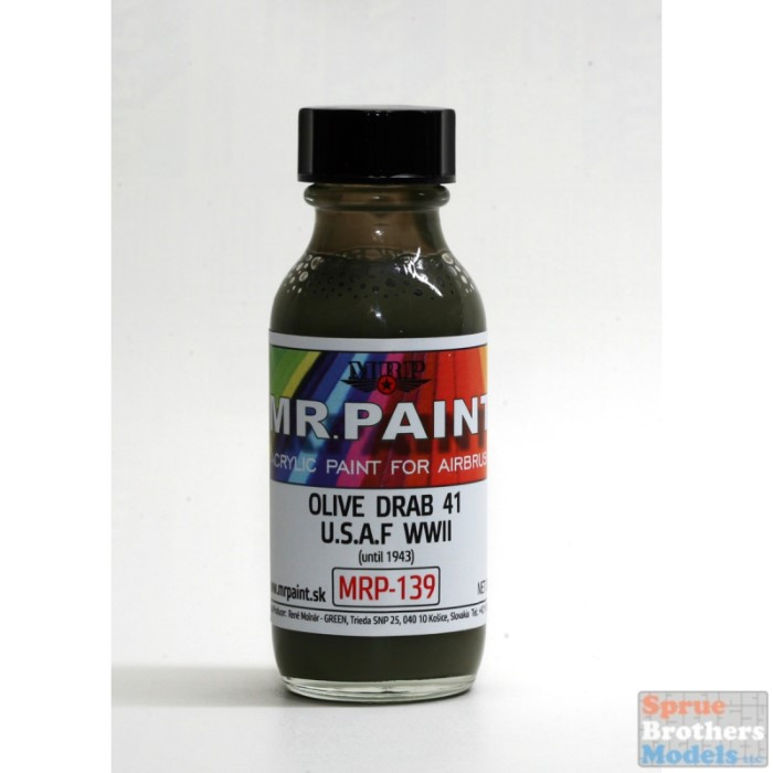MRP234 MRP/Mr Paint - Olive Drab FS 34087 30ml (for Airbrush only ...