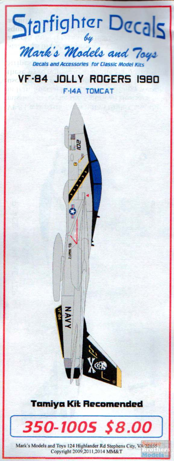 SFD350100 1:350 Starfighter Decals - F-14A Tomcat VF-84 Jolly Rogers ...