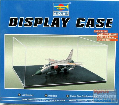 TRP09808 Trumpeter Display Case 12.5" x 10.875 " x 5.375" w/ Black Base ...