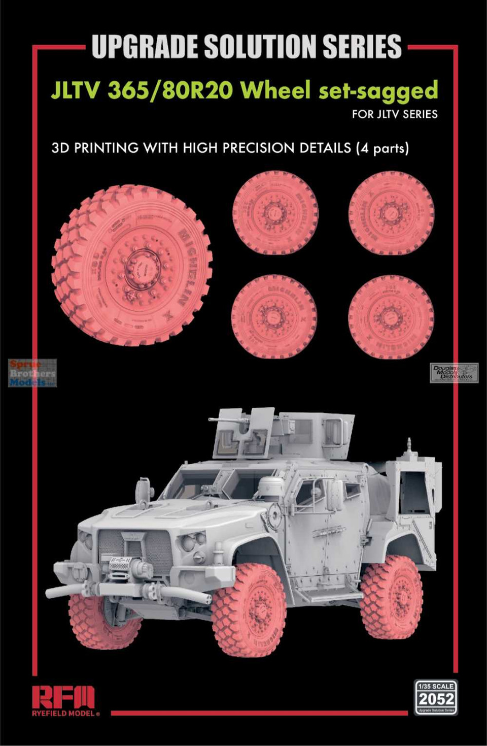 RFMRM2052 1:35 Rye Field Model JLTV Sagged Wheels Set (RFM kit) - Sprue ...