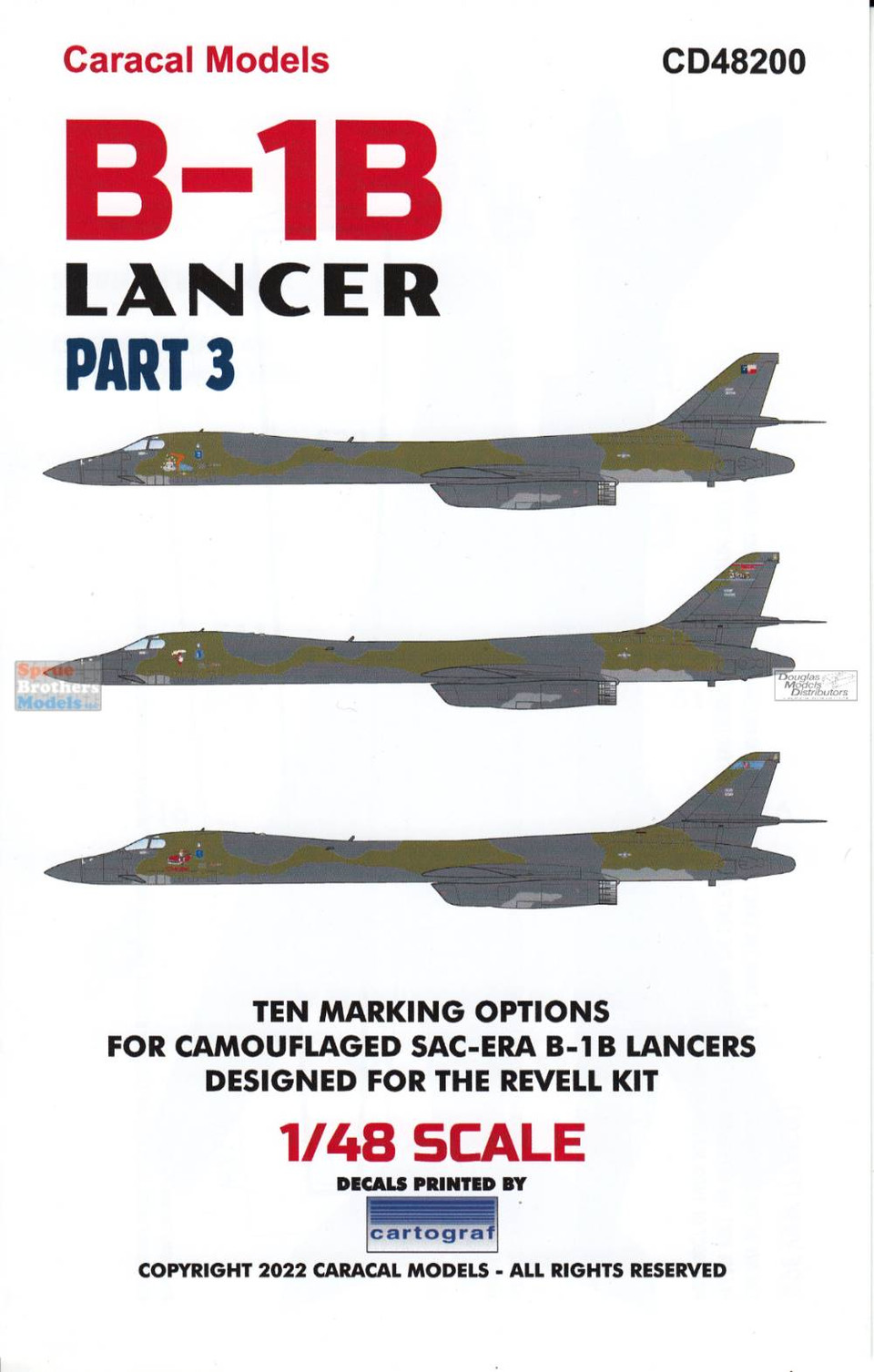 CARCD48200 1:48 Caracal Models Decals - B-1B Lancer Part 3 - Sprue ...