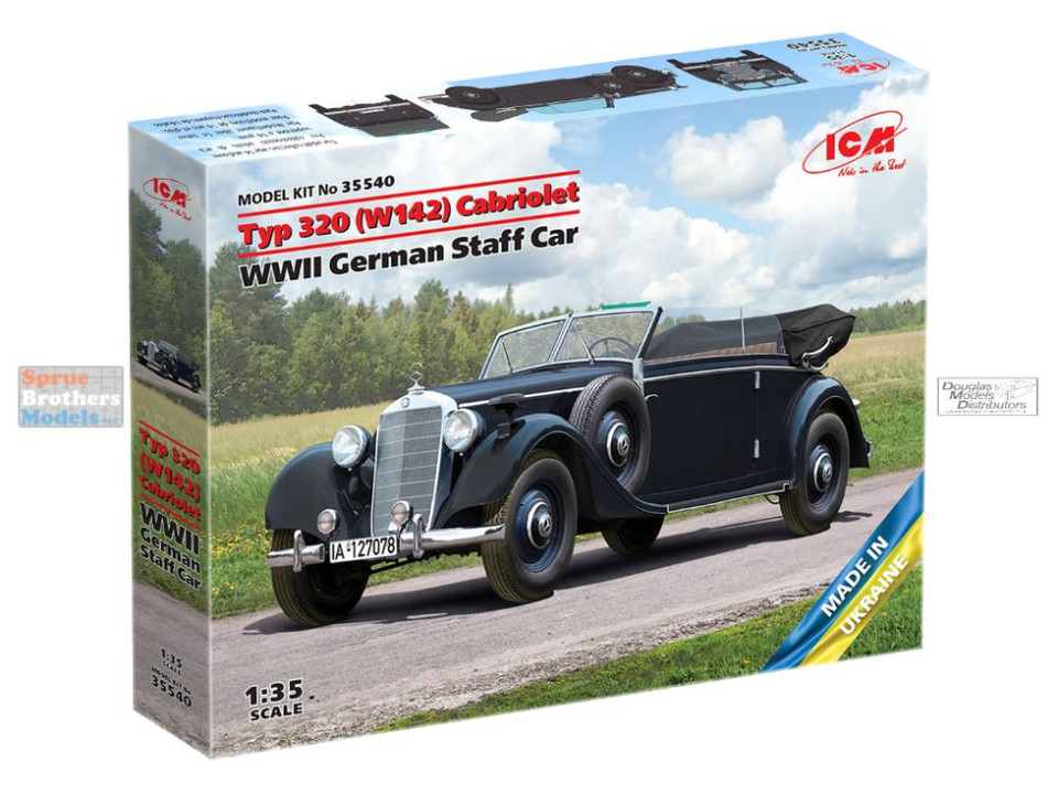 ICM35540 1:35 ICM Typ 320 (W142) Cabriolet WW2 German Staff Car - Sprue ...