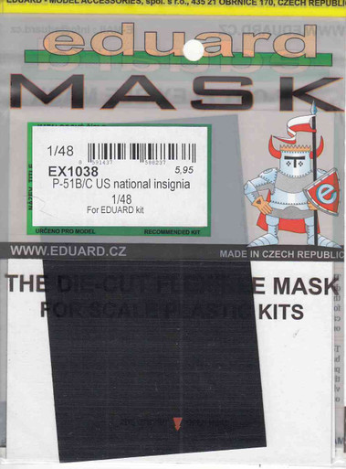 EDUEX1038 1:48 Eduard Mask - P-51B P-51C Mustang National Insignia (EDU ...