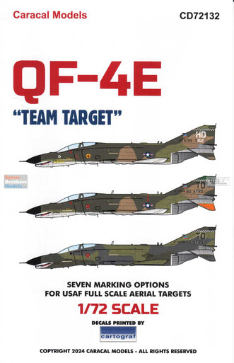 CARCD72132 1:72 Caracal Models Decals - QF-4E Phantom II 'Team Target ...
