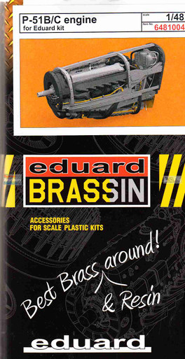 EDU6481004 1:48 Eduard Brassin - P-51B P-51C Mustang Engine (EDU kit ...