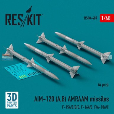 RESRS480407 1:48 ResKit AIM-120A AIM-120B AMRAAM Missile Set - Sprue ...