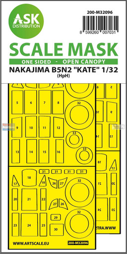 ASKM32096 1:32 ASK/Art Scale Mask - B5N2 Kate Open Canopy (INF/HPH kit ...